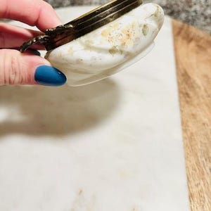 Antique Wave Crest White Glass Pin Jar Dresser Jar Dish Pale Yellow ...