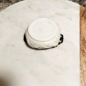 Antique Wave Crest White Glass Pin Jar Dresser Jar Dish Pale Yellow ...