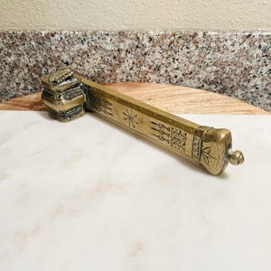 Antique Brass Middle Eastern Persian Ink Pen Inkwell Scribe Case ...
