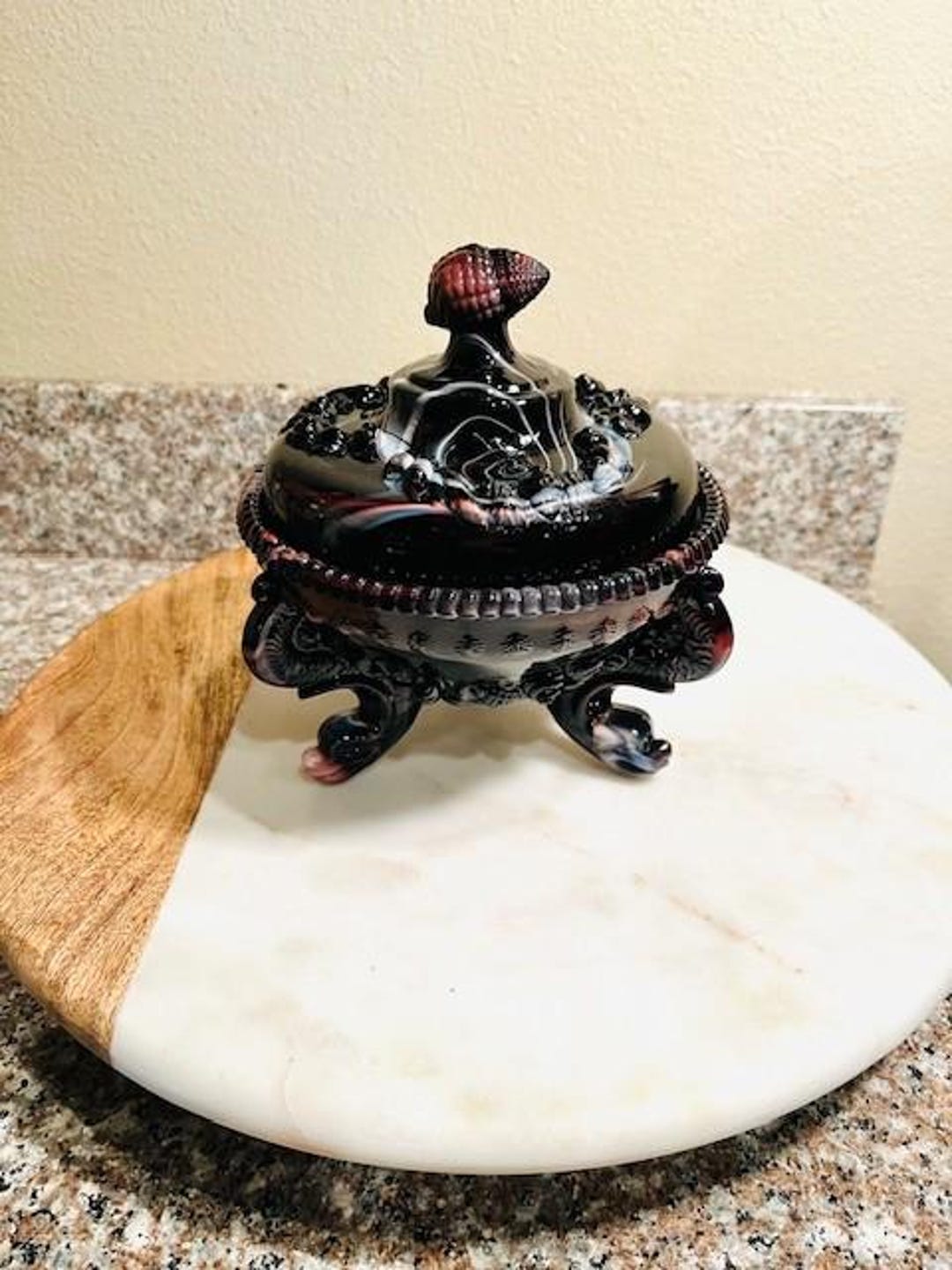 Portieux Vallerystahl French Provincial Amethyst Purple Slag Glass ...