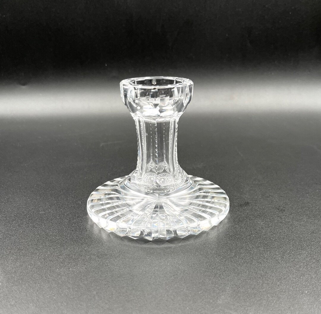 Waterford Crystal Candlestick Pillar Candle Holder Vintage Blown Glass ...