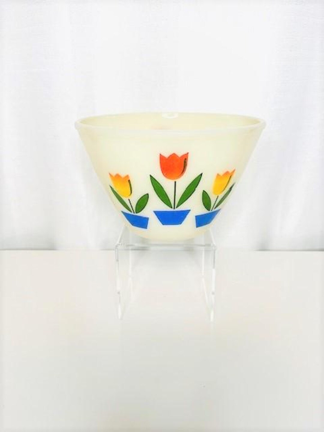 Vintage Fire King Tulip Pattern Splash Proof Single Nested Mixing Bowl ...