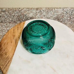 Fenton Starburst Spruce Green Glass Rose Bowl | Vintage MCM Fenton Rose ...