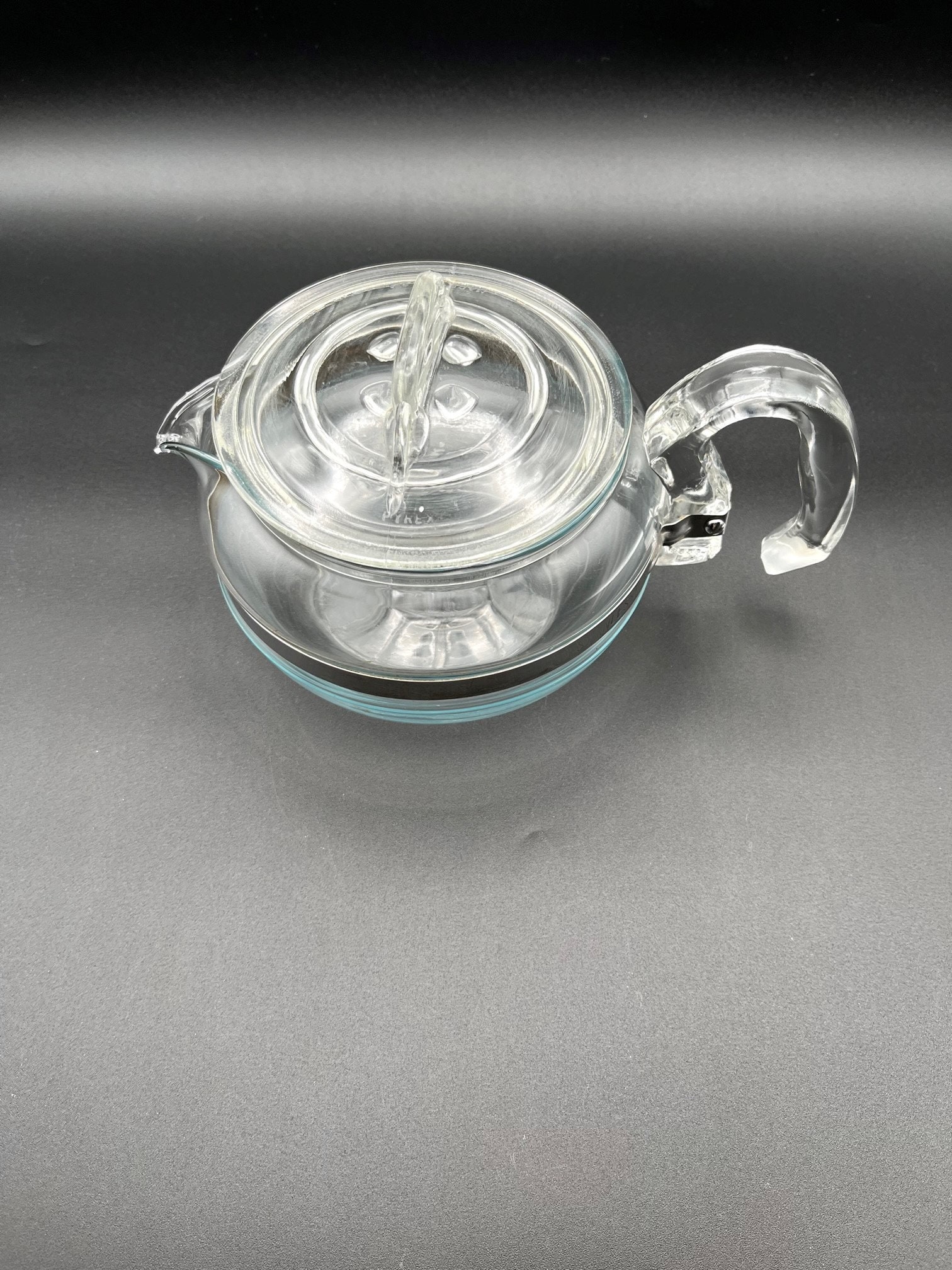 Vintage PYREX Clear Glass Flameware Glass Teapot Stainless & - Etsy