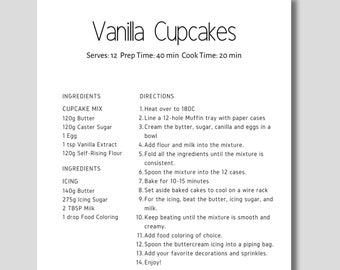 Recipe Book Template, Modern Farmhouse Style, Printable Recipe Binder ...
