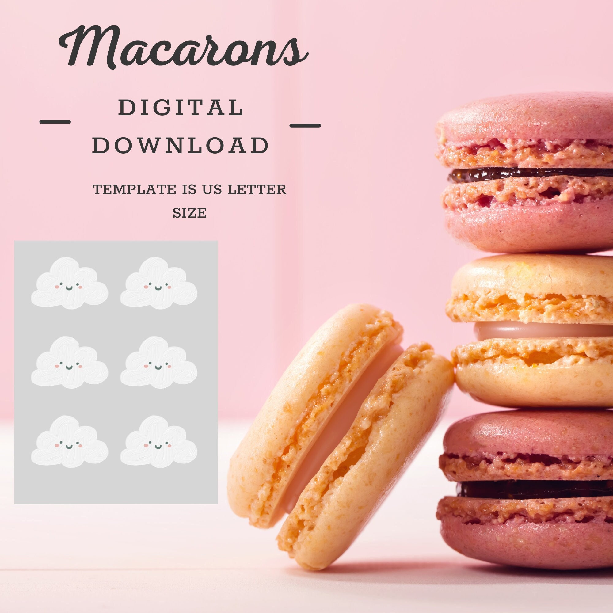 Macaron Template Macarons Template Digital Download - Etsy
