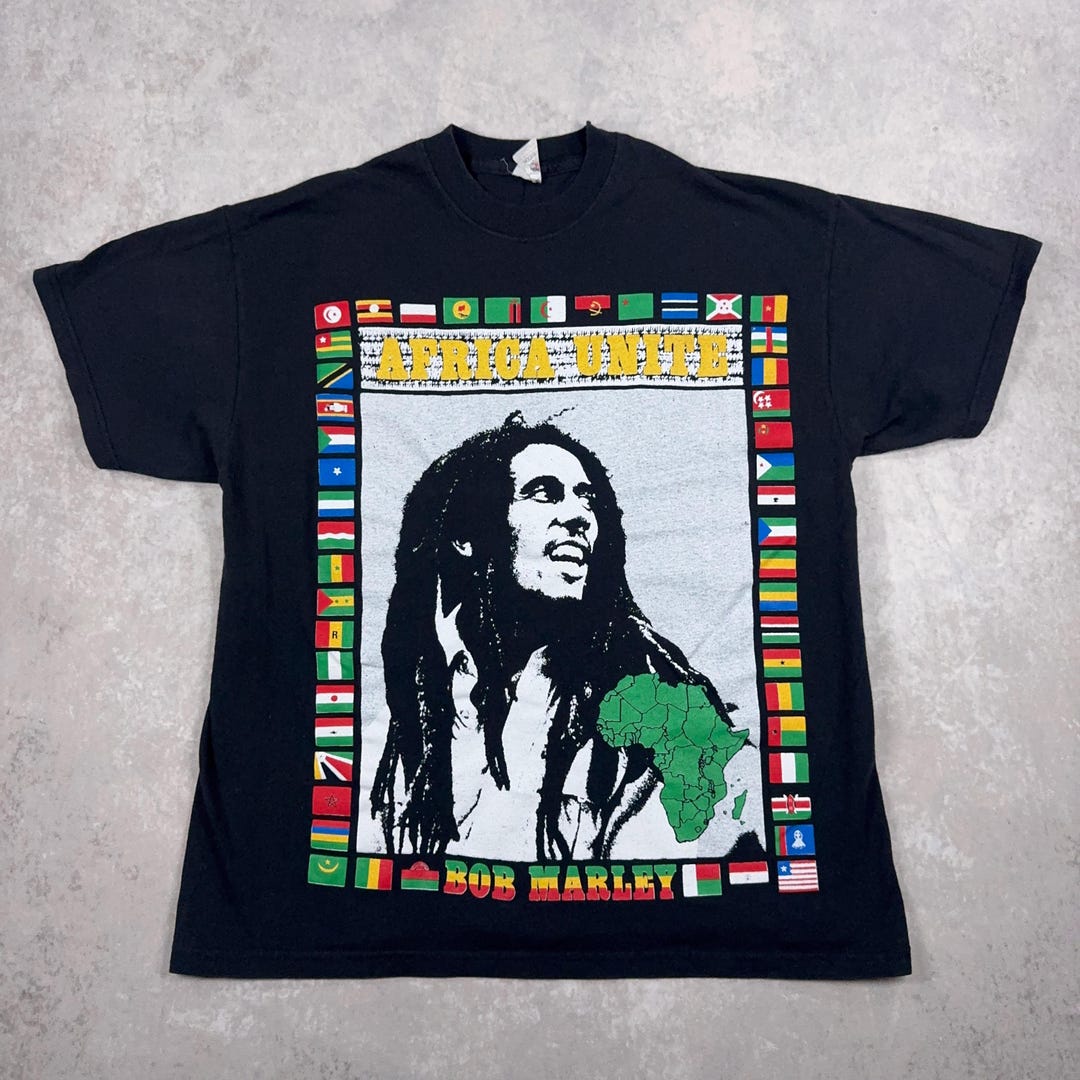 Vintage Bob Marley Graphic Tee - Africa Unite, 90s Reggae XL - Etsy