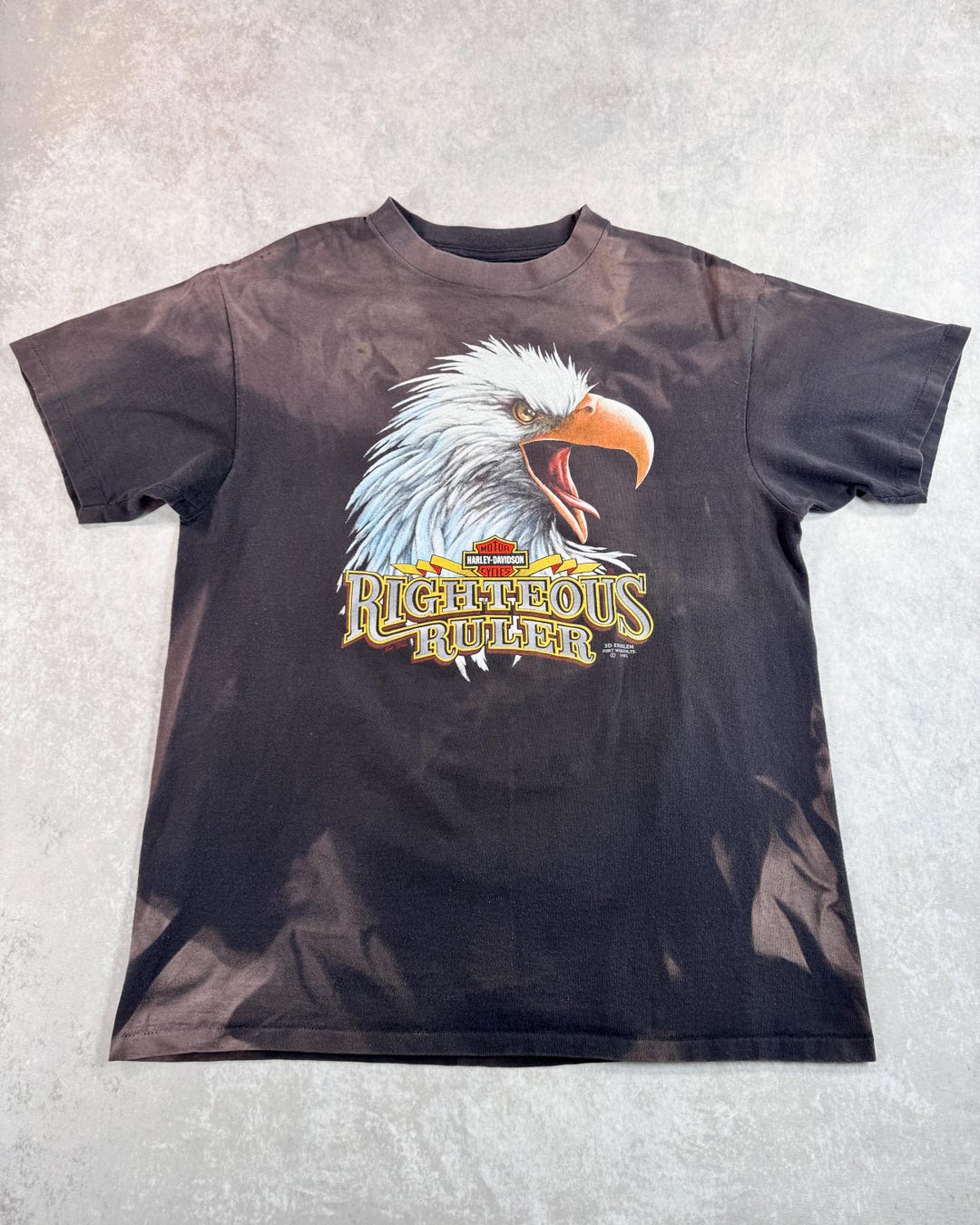 Vintage 1991 Harley Davidson T-shirt, "righteous Ruler" Eagle Graphic ...