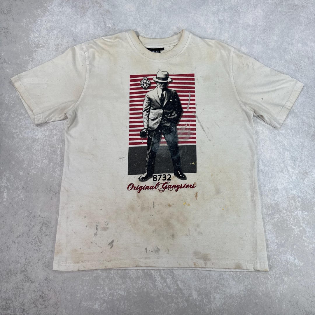 Vintage Thrashed Eight732 Original Gangsters T-shirt White Sz L - Etsy