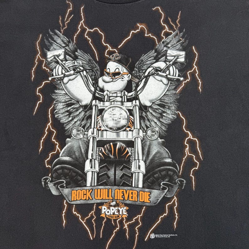 Vintage Popeye the Sailor Man Motorcycle T-shirt, L - Etsy