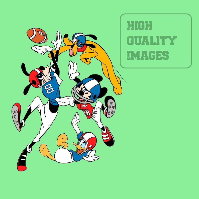 Mickey Football Clipart Bundle | 20 PNG Digital Download | American ...