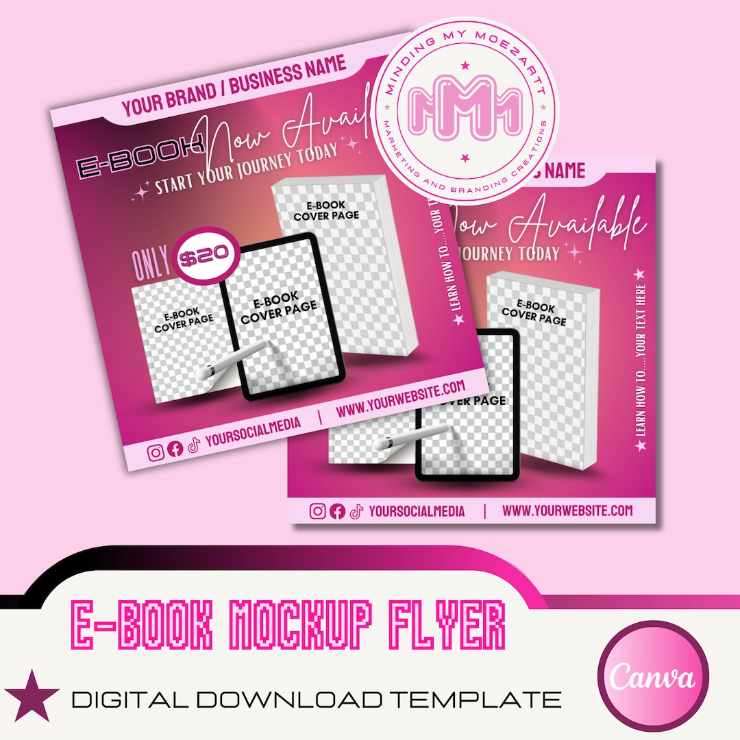 Ebook Cover Mockup | Ebook Cover Design, Ebook Flyer, DIY Editable ...