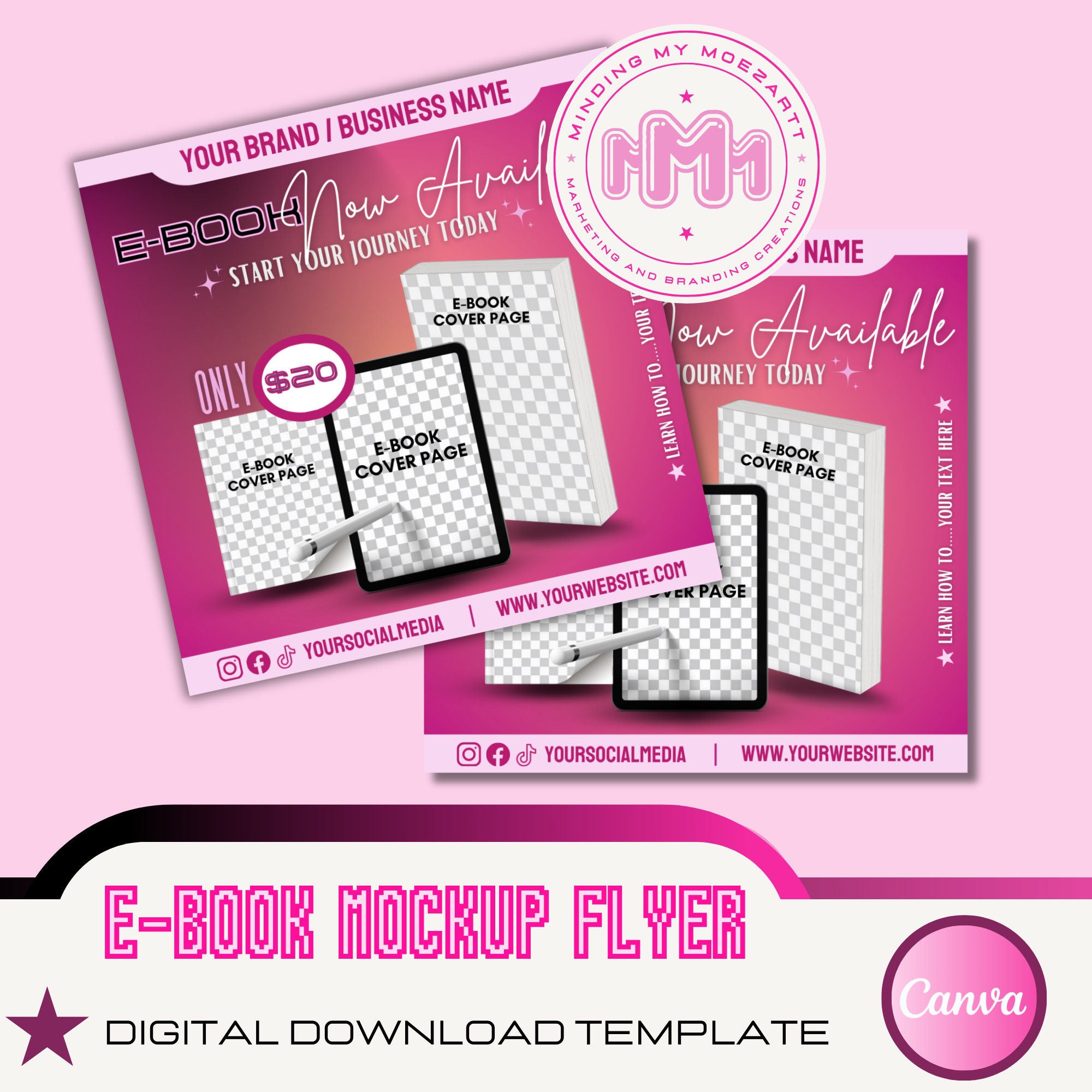 Ebook Cover Mockup | Ebook Cover Design, Ebook Flyer, DIY Editable ...