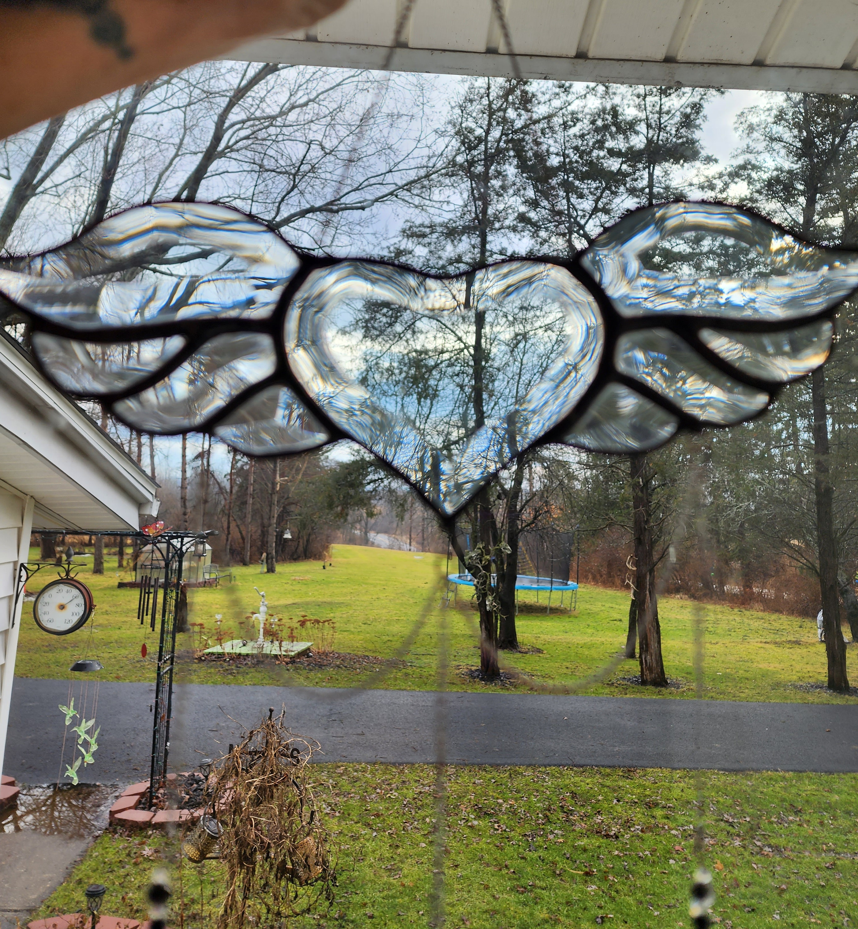 Stained Glass Beveled Heart With Wings - Etsy