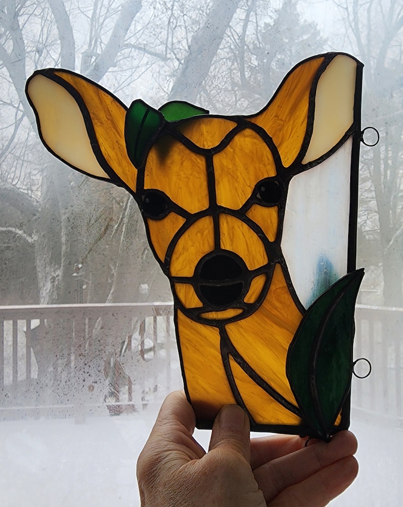 Just Stopped by to Say Hi. Stained Glass Window Corner Deer, Fathers ...