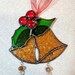 Stained Glass Double Gold Bells With Holly Leaves and Berries. - Etsy