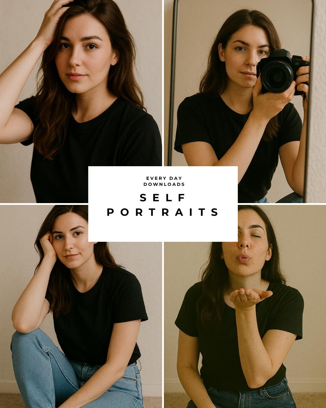 Solo Posing Guide for Self Portraits – Printable Photography Pose Sheet ...