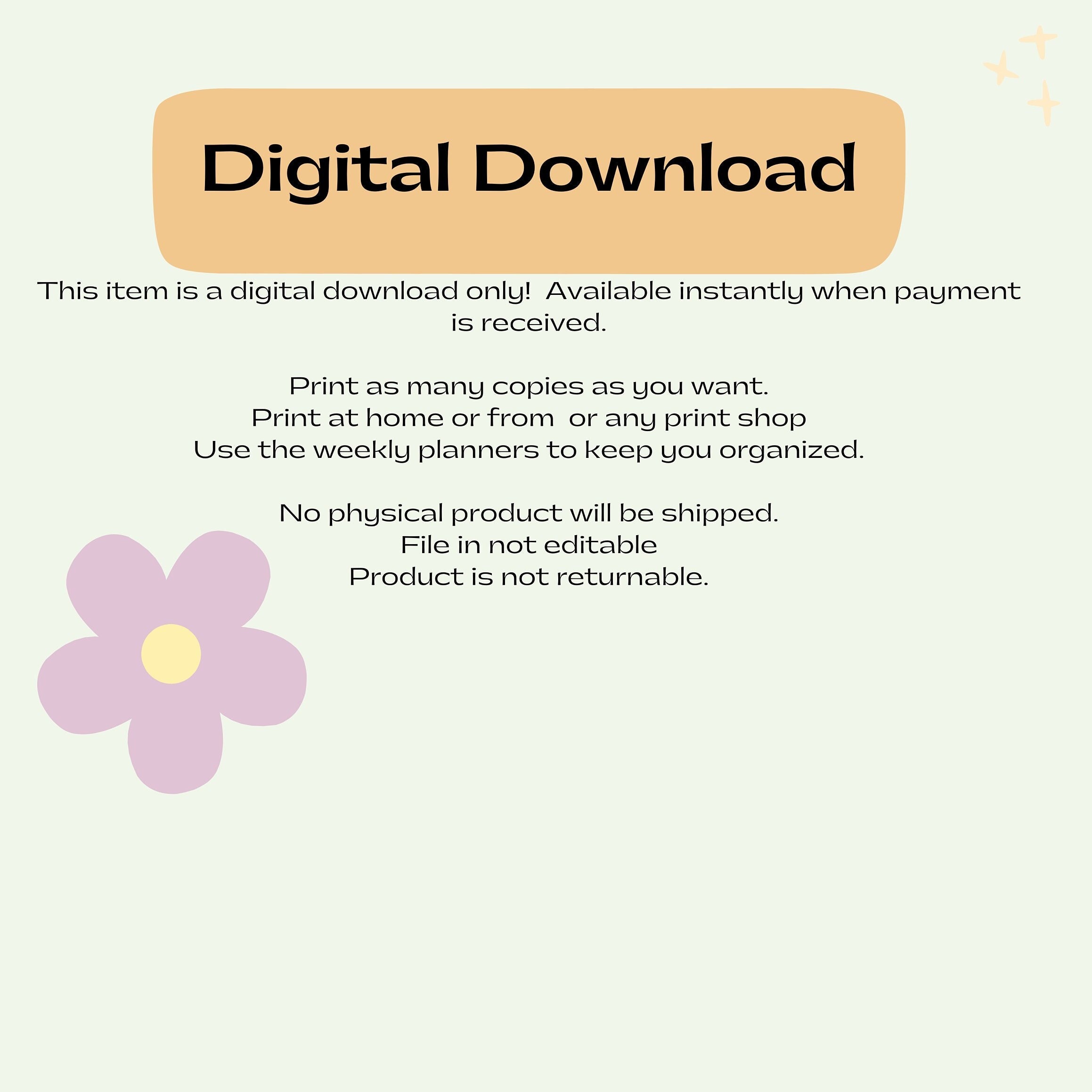 Weekly Planner Printable Student Planner, Weekly Schedule, Week at a ...