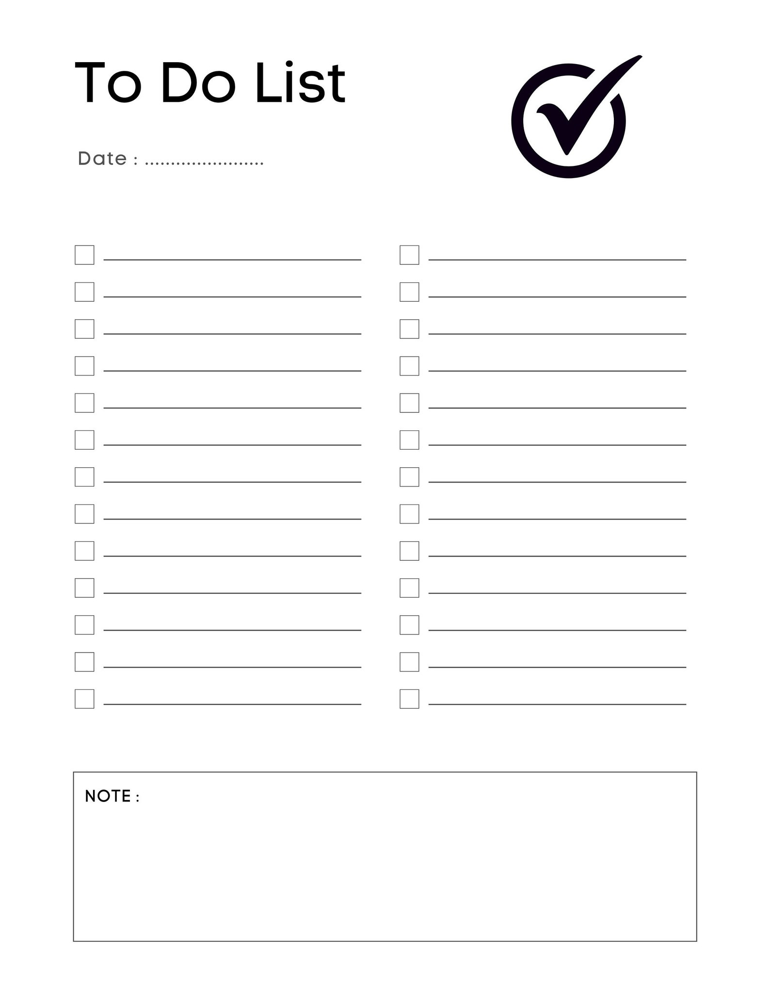 Simple Minimalistic to Do List, Printable to Do List, Download Simple ...