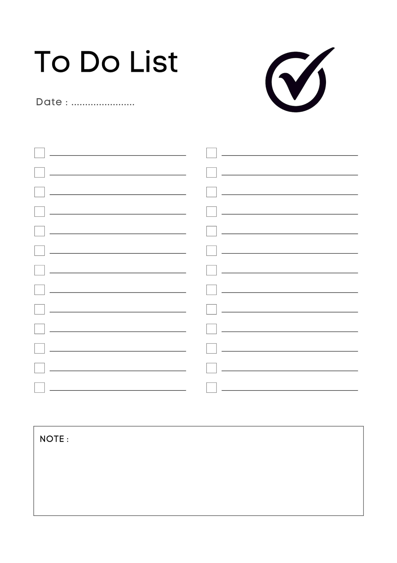 Simple Minimalistic to Do List, Printable to Do List, Download Simple ...