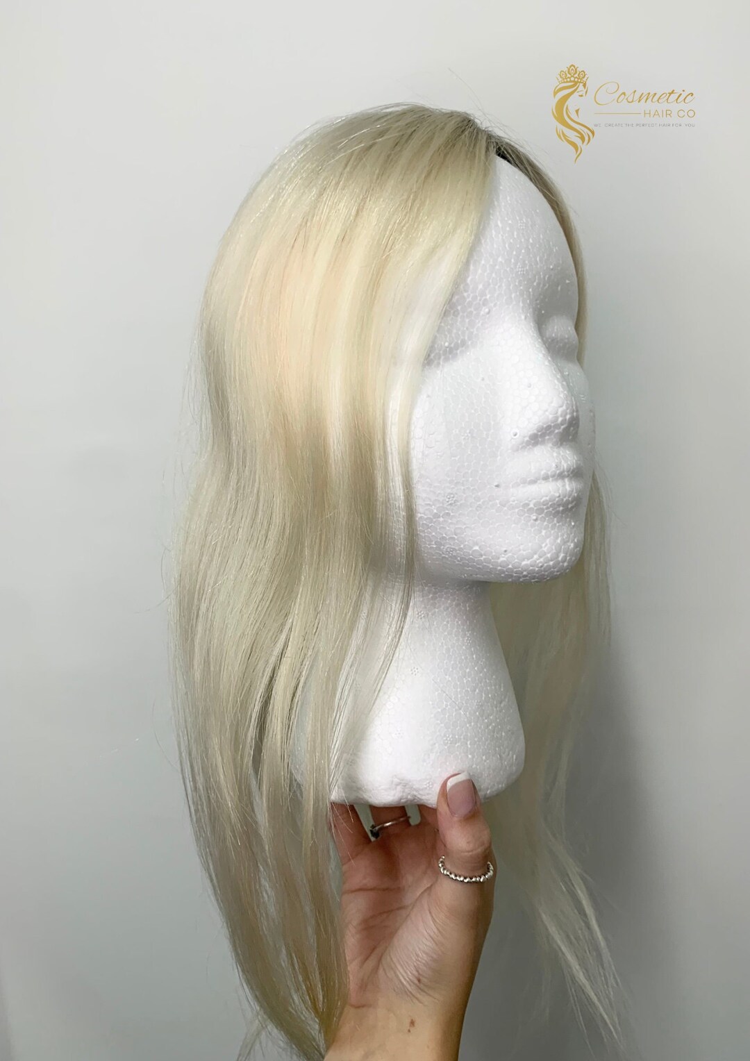 Hair Loss Solution: Human Hair Topper for Women With Clip (platinum Ombré Blonde) - Etsy