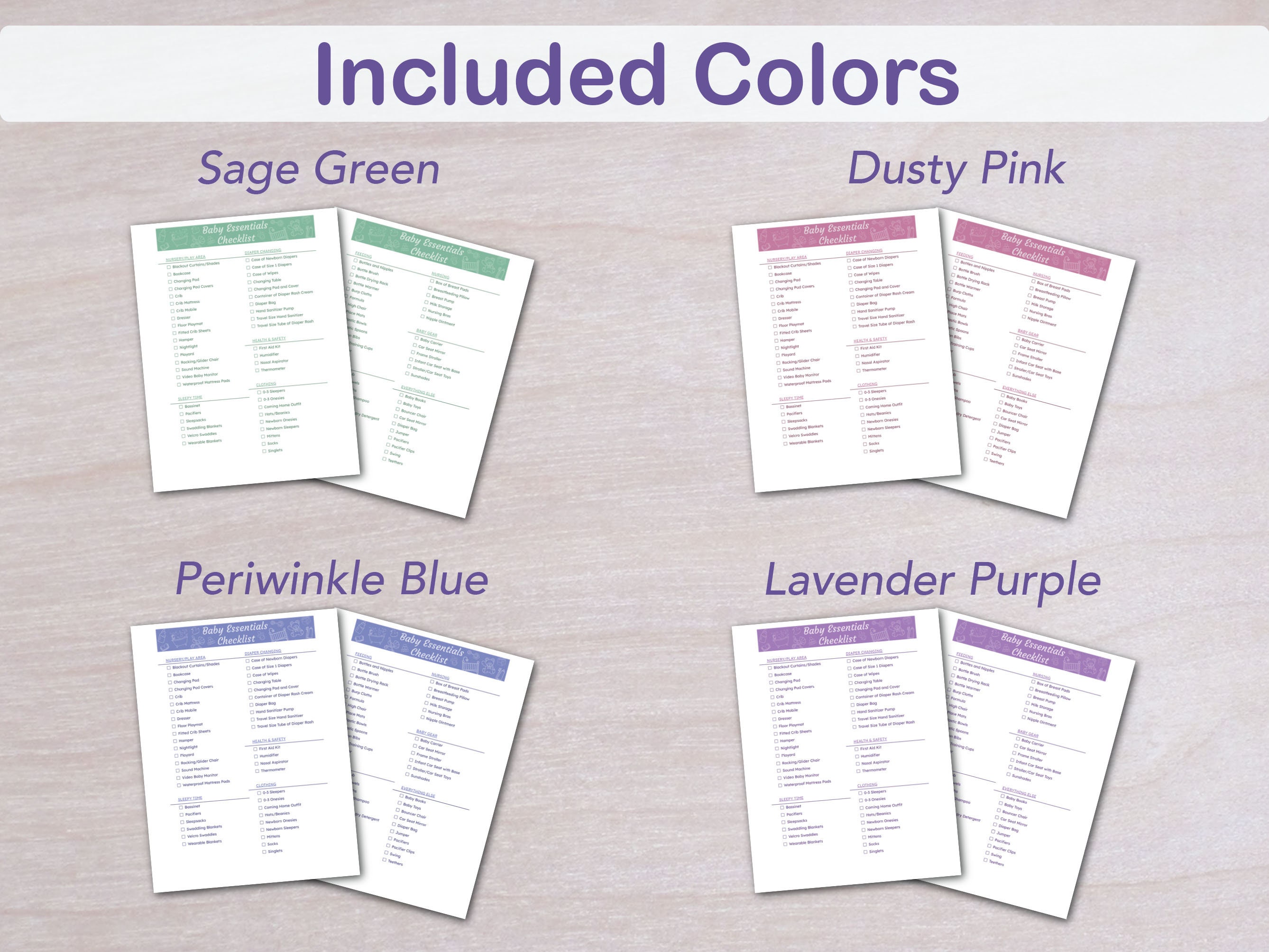 Baby Essentials Checklist Google Docs Template, Baby Registry Checklist ...