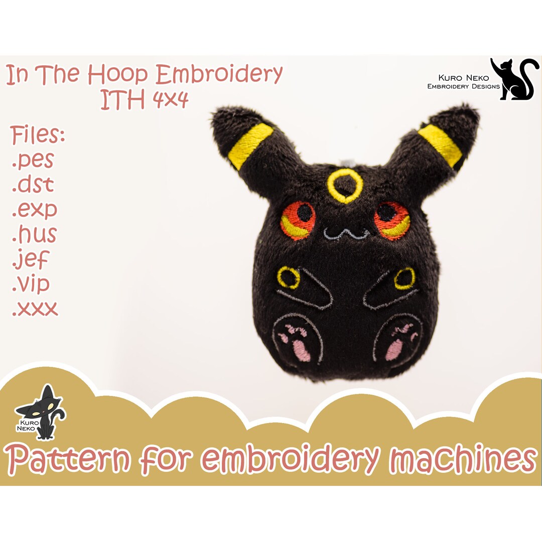 In the Hoop - Digital ITH Plush Pattern | Keychain Podgy Plush Poke ...