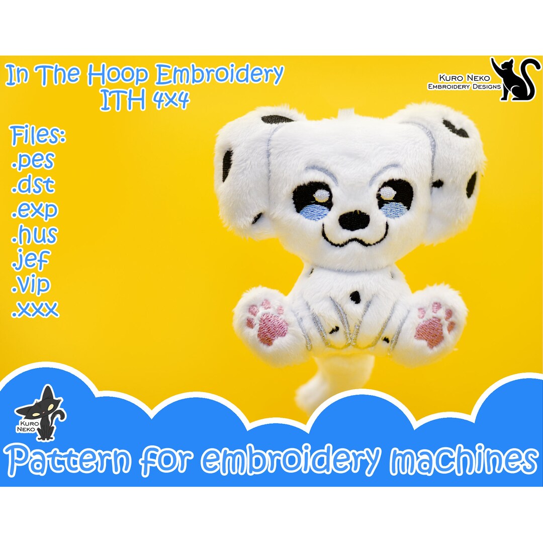 In the Hoop - Digital ITH Plush Pattern | Keychain Dog - Dalmatian ...
