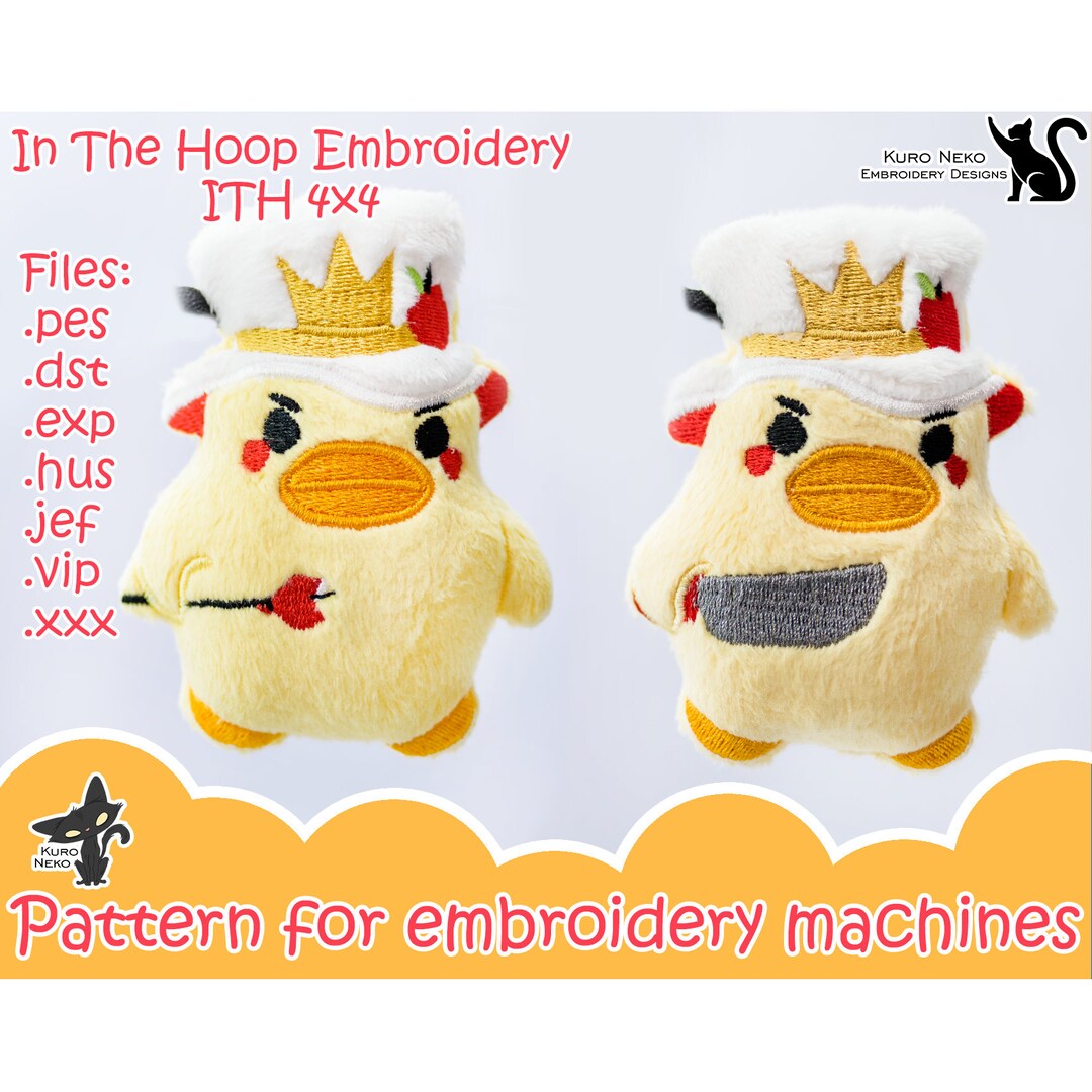 In the Hoop - Digital ITH Plush Pattern | Keychain Lucifer Duck Meme ...