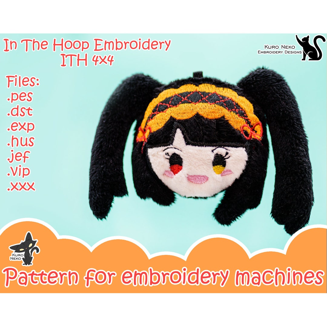 In the Hoop - Digital ITH Plush Pattern | Keychain Chibi Kurumi ...