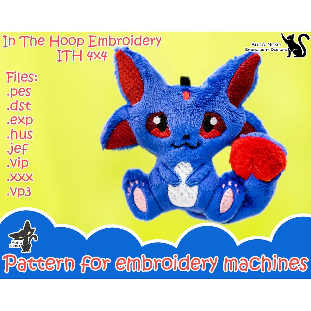 In the Hoop - Digital ITH Plush Pattern | Keychain Ruby Caebuncle ...