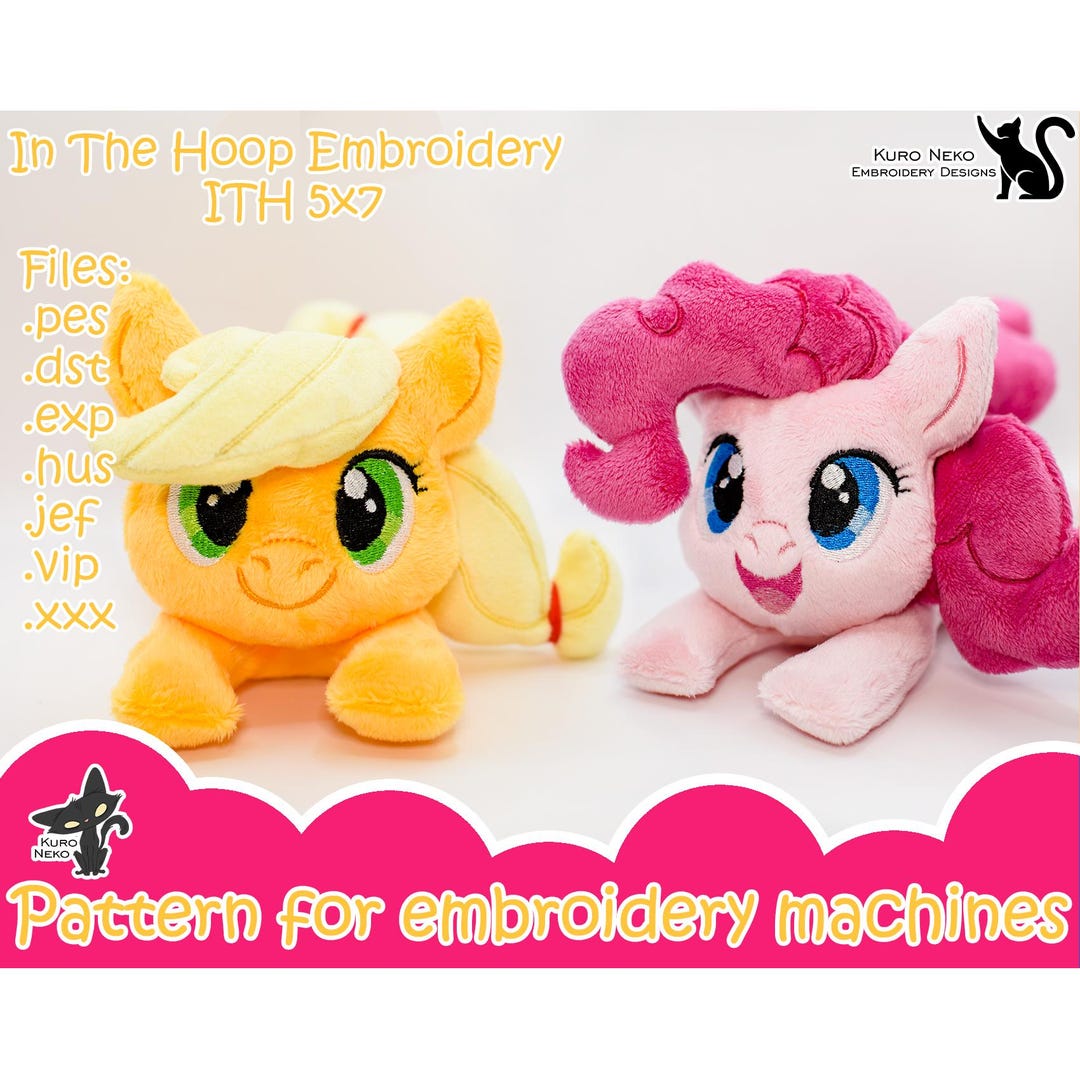 In the Hoop - Digital ITH Plush Pattern | Beanie Chibi Ponies| Little Cute Pony Horse | My Soft ...