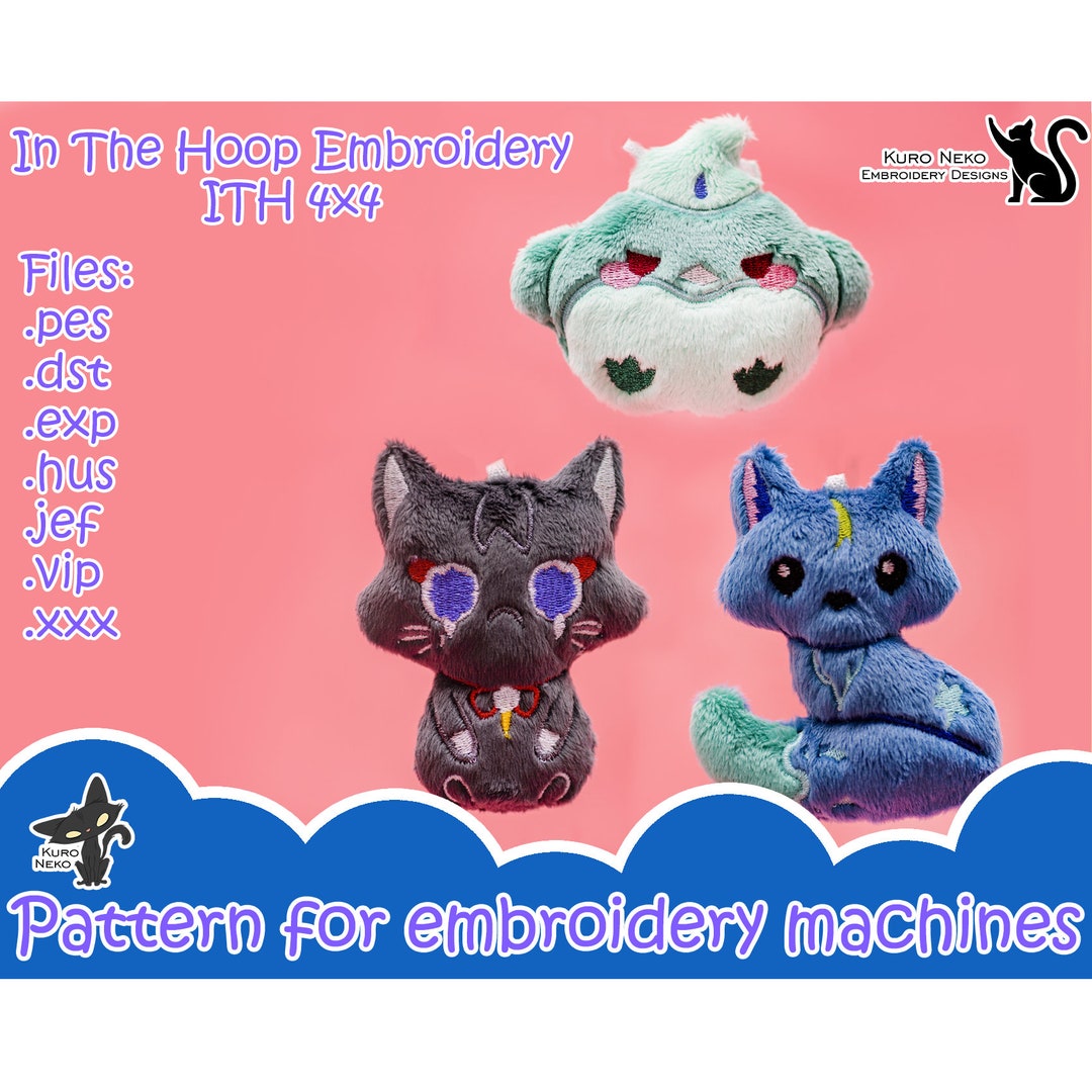 In the Hoop - Digital ITH Plush Pattern | Keychain Chibi Genshin Impact ...