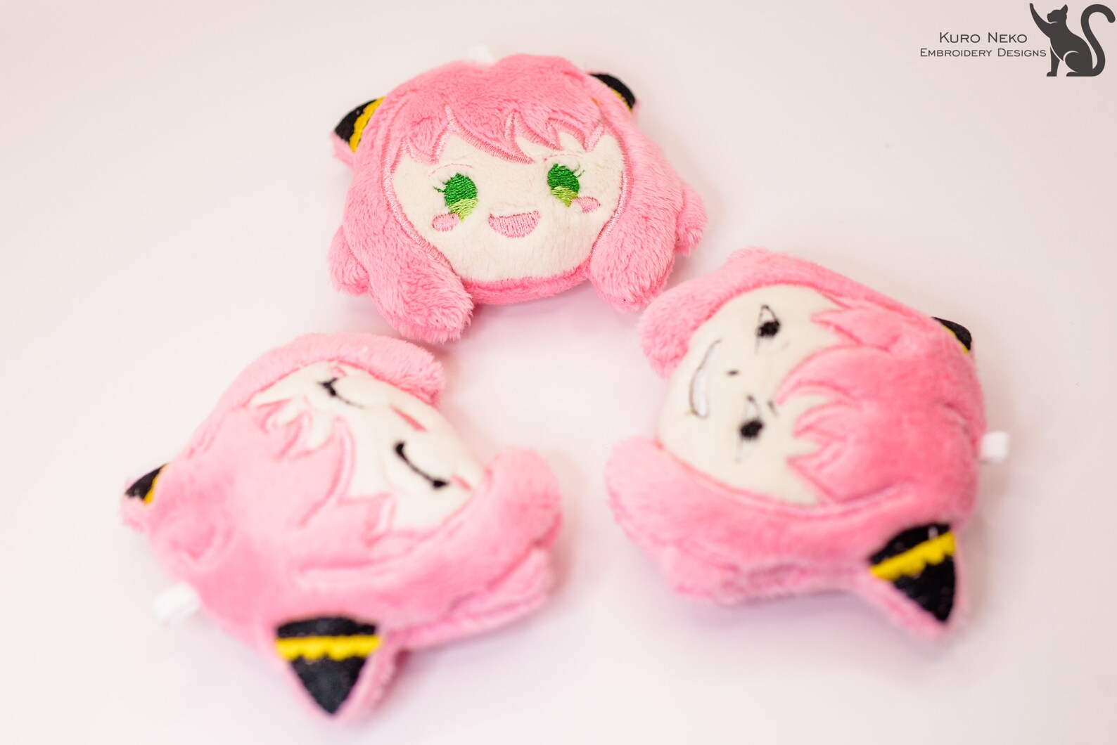 In the Hoop - Digital ITH Plush Pattern | Keychain Chibi Pink Girl Anya ...