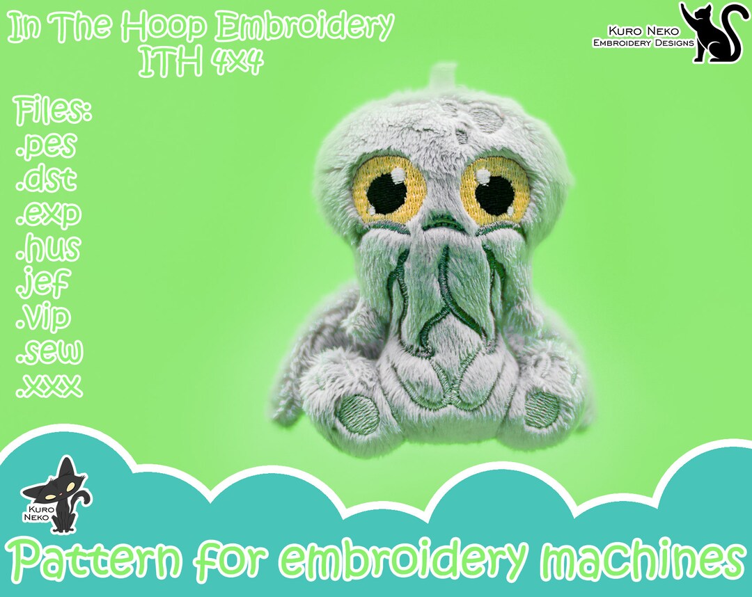 In the Hoop Digital ITH Plush Pattern Keychain Cthulhu 4x4 - Etsy