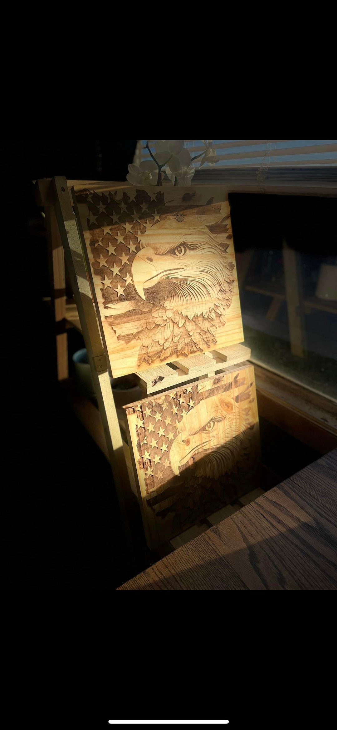 Laser Engraved Eagle on Pinewood Great Sign - Etsy