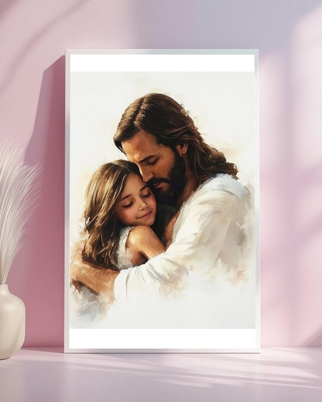 Safe in His Arms - Jesus Holding Child Art, Christian Wall Print ...