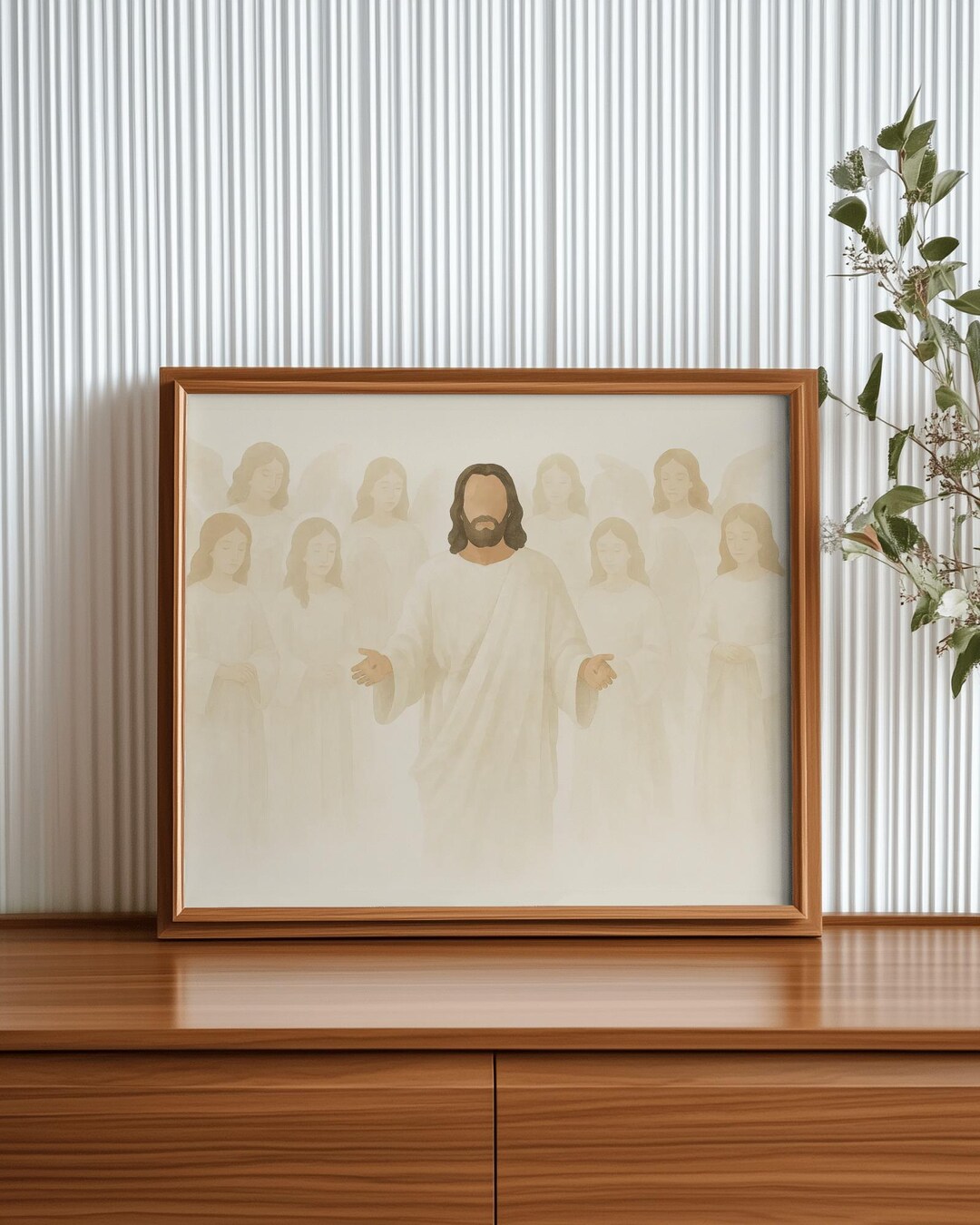 Jesus Surrounded by Angels - Religious Digital Artwork, Christian Home ...
