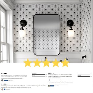 Wallpaper Funky Black and White Checker Wall Decor Floral Accent Renter ...