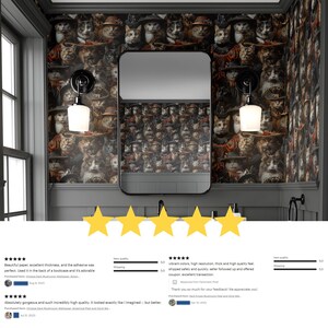Wallpaper Moody Victorian Cat Luxury Wall Decor Funky Vintage Dark ...
