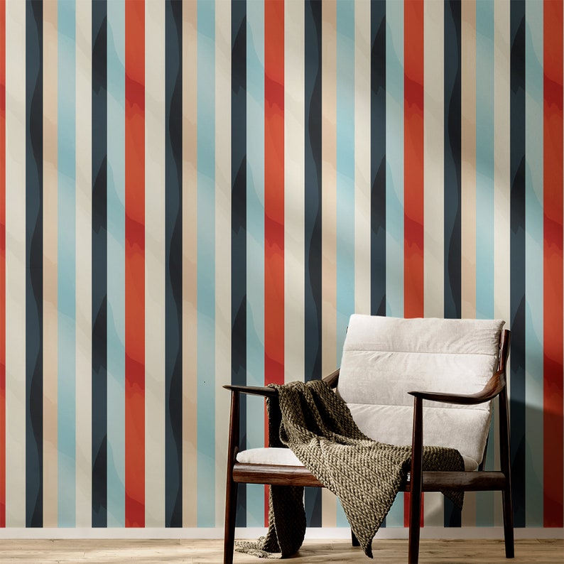 Wallpaper Retro Victorian Striped Luxury Decor Vintage Stripe - Etsy