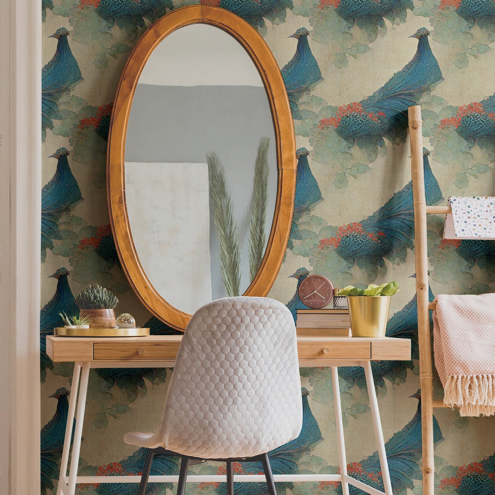 Retro Chinoiserie Wallpaper Peel and Stick Chinoiserie - Etsy