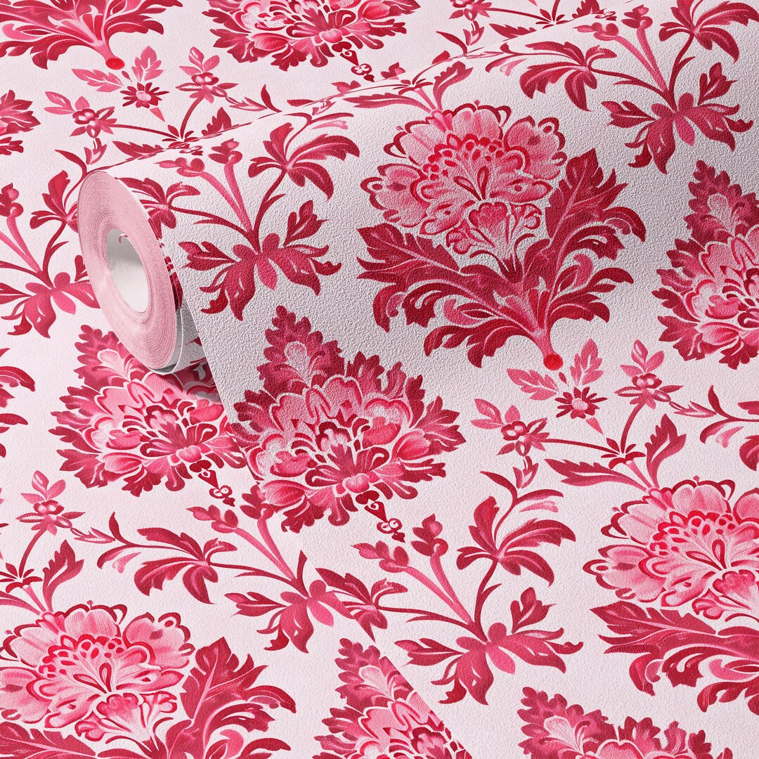 Whimsical Victorian Pink Wallpaper Removable Peel and Stick or ...