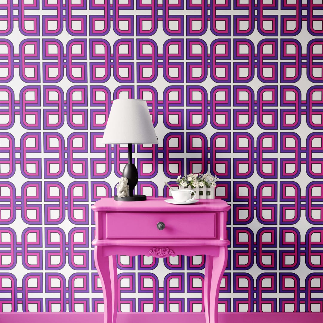 Wallpaper Funky 90s Retro Wallpaper 1990s Vintage Geometric Colorful ...