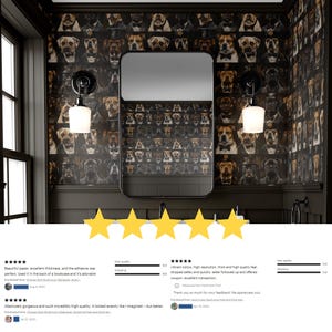 Wallpaper Moody Vintage Dog Luxury Wall Decor Fun Funky Dogs Dark Retro ...