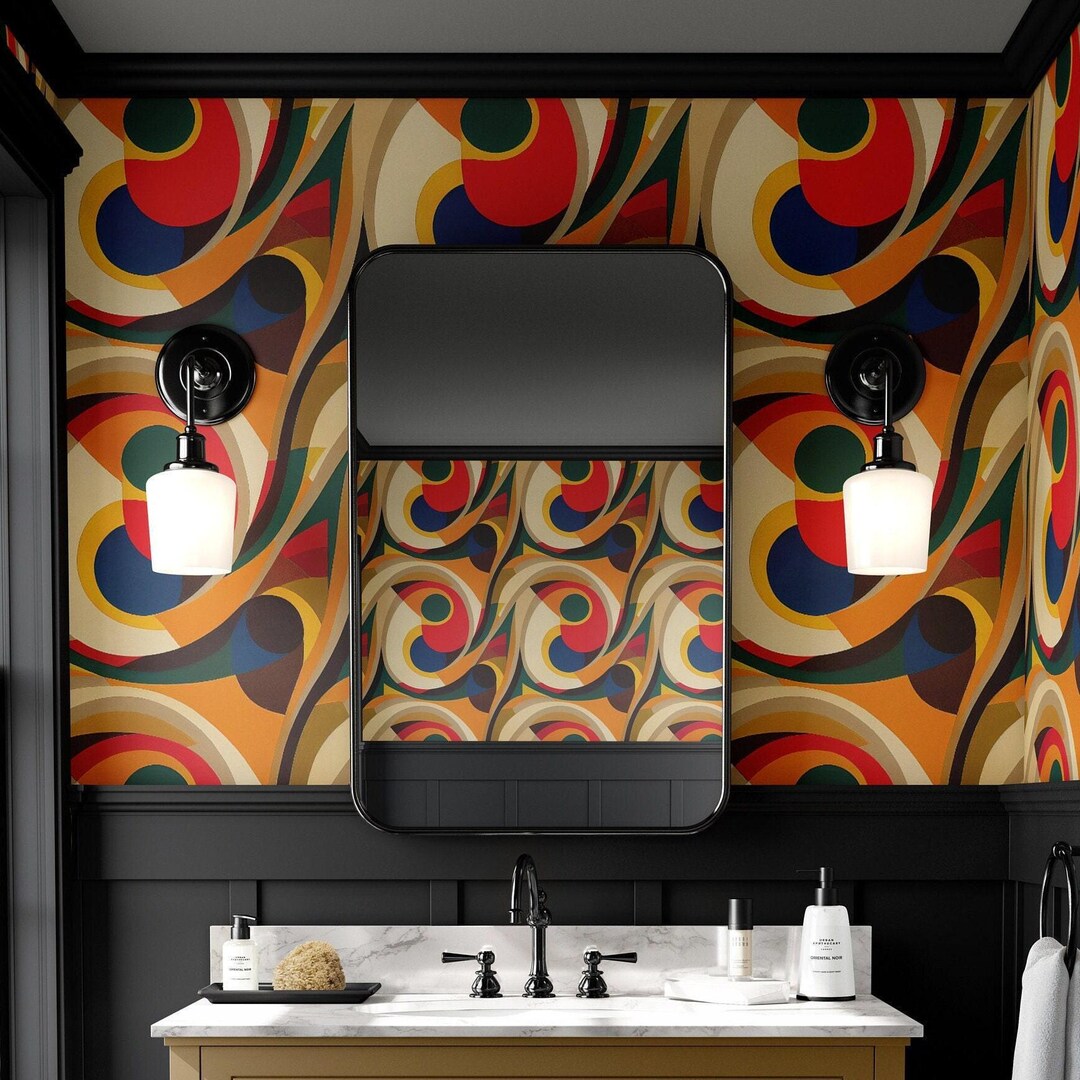 Groovy 70s Wallpaper Funky Retro Wall Decor Peel and Stick or ...