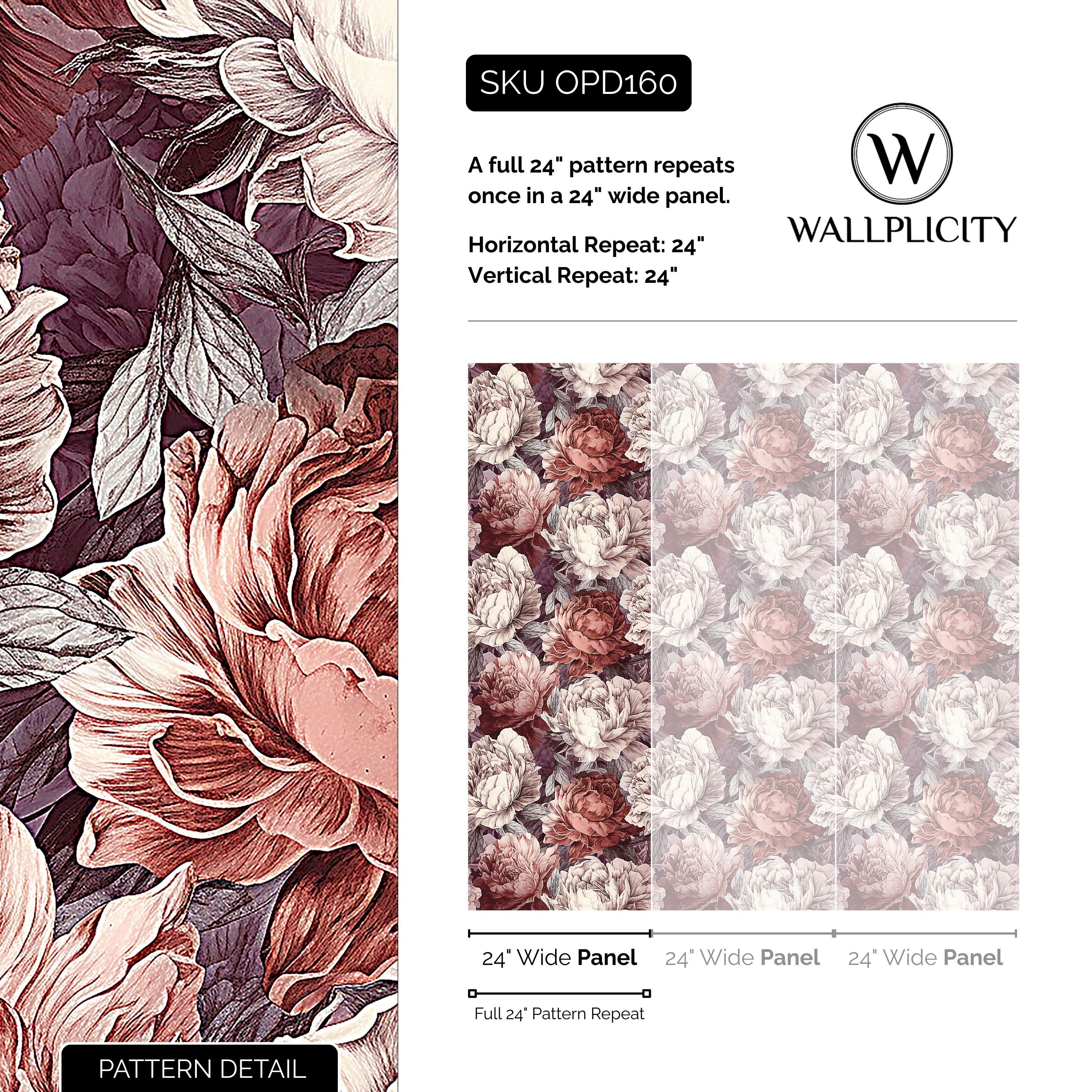 Gothic Peony Wallpaper Moody Vintage Floral Wall Decor Peel and Stick ...