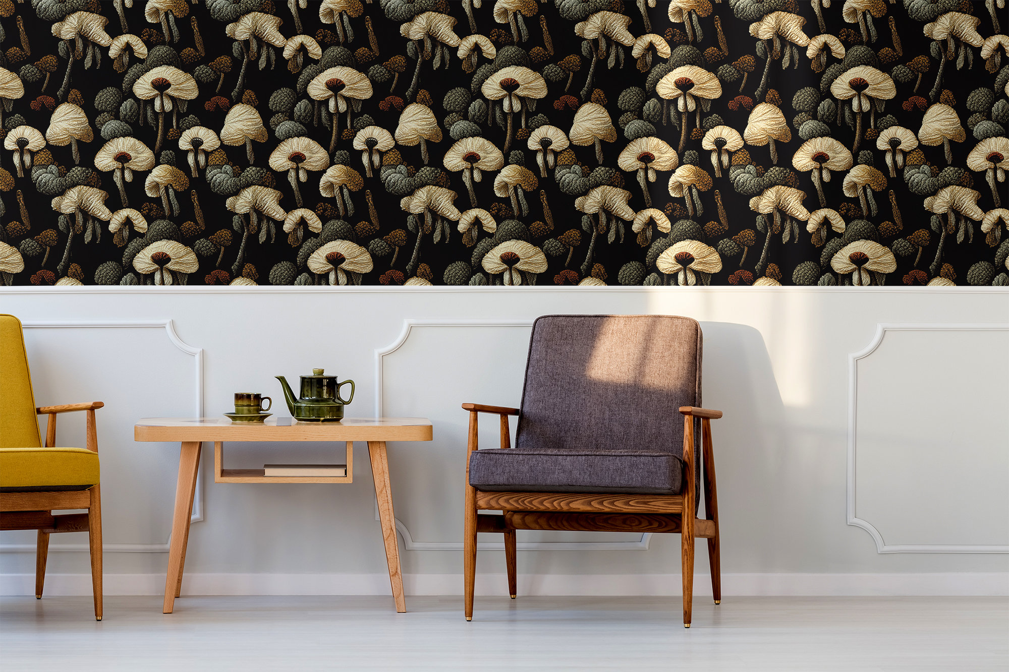 Dark Mushroom Peel and Stick Wallpaper Removable Mushroom - Etsy