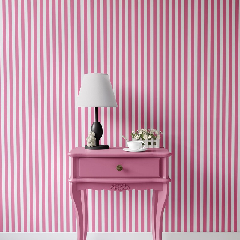 Pink Stripe Wallpaper - Etsy