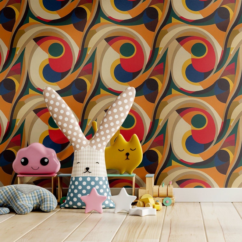 Wallpaper Groovy 70s Funky 1970s Wall Decor Retro Mural - Etsy